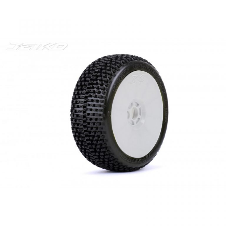 Pneus Jetko Buggy 1/8 Dirt Slinger Soft (2) sur jantes blanches - Rc ...